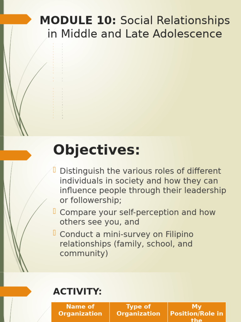 Module 10 Social Relationships in Middle and Late Adolescence | PDF ...
