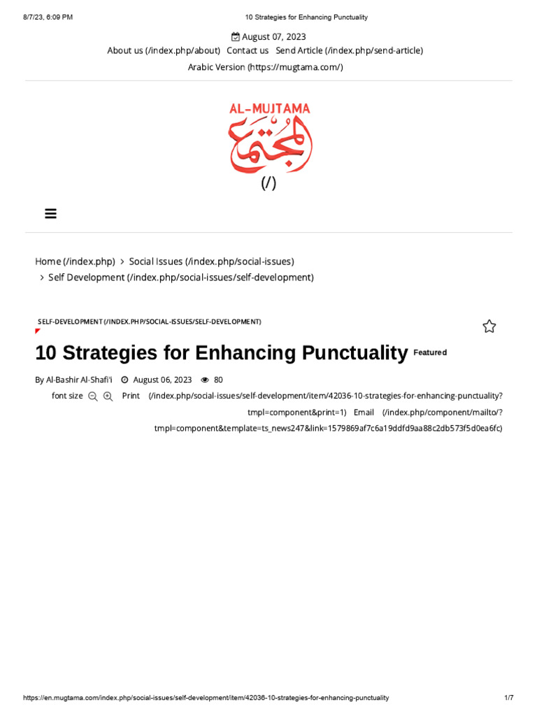 Boost Your Punctuality: 10 Strategies | PDF | Time Management ...