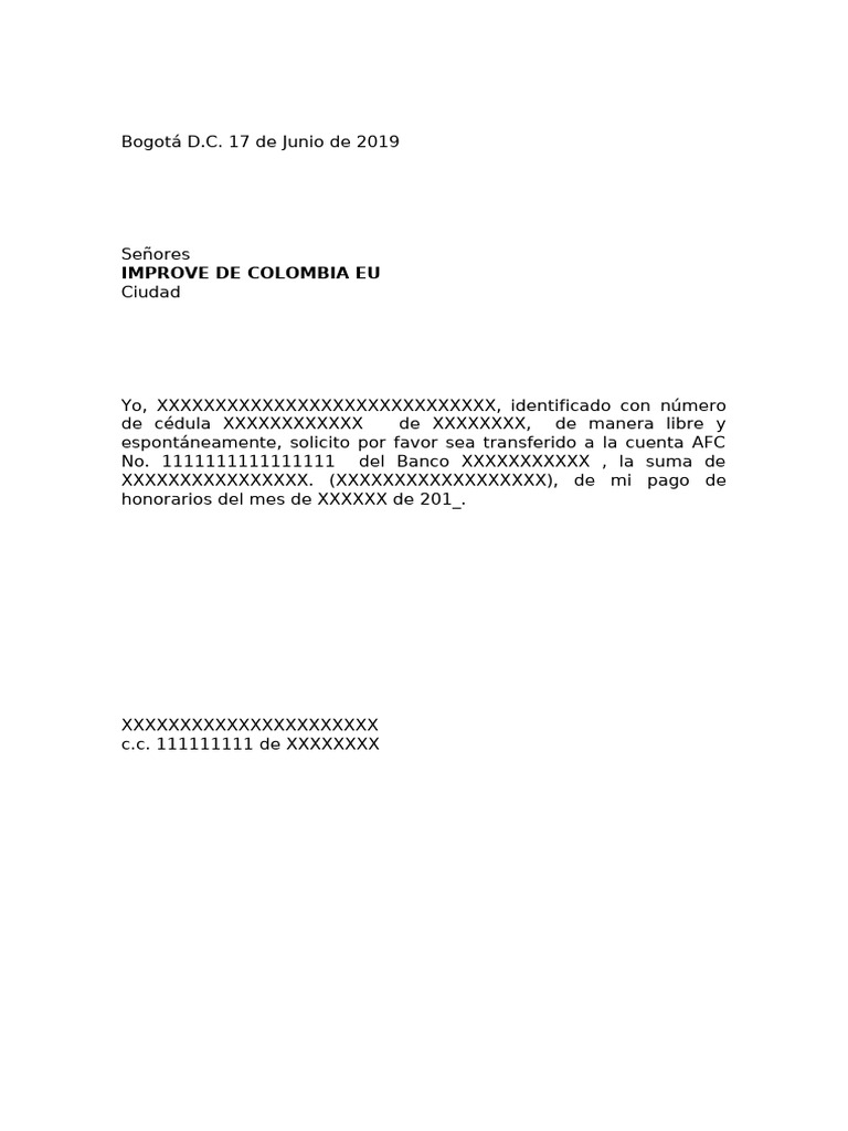 Modelo Carta Afc | PDF