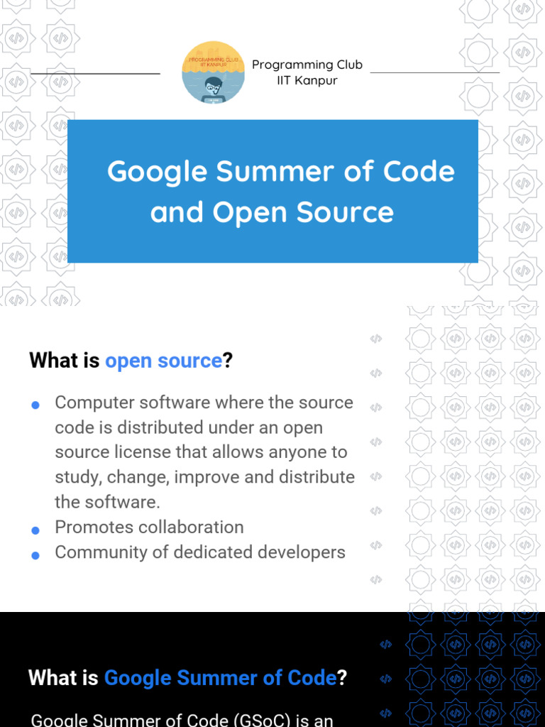 GSoC | PDF | Open Source | Version Control