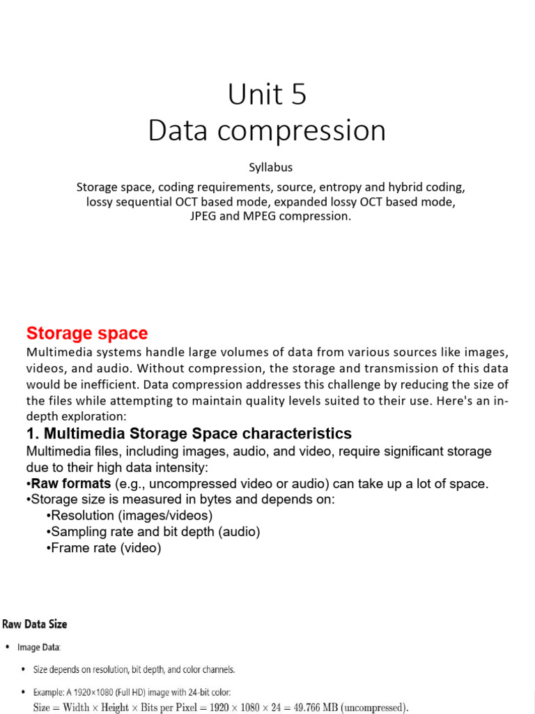 unit 5 data compression | PDF | Data Compression | Video unit 5 data compression | PDF | Data Compression | Video