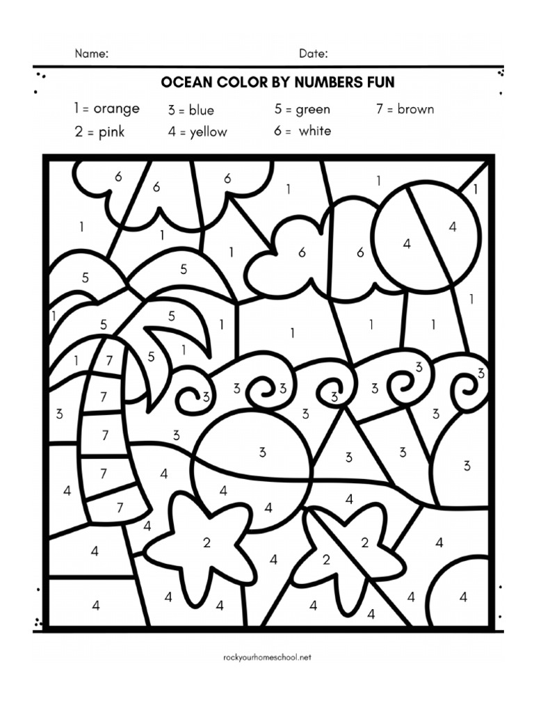 Ocean Color by Number Activities Pack | PDF