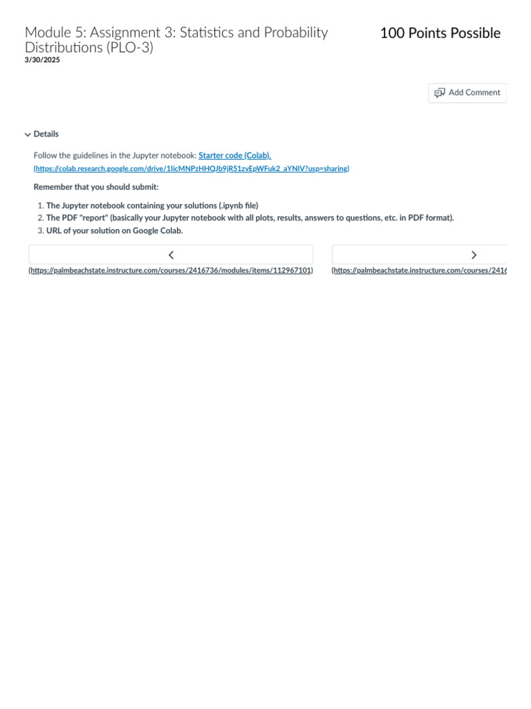 Module 5_ Assignment 3_ Statistics and Probability Distributions (PLO-3) | PDF