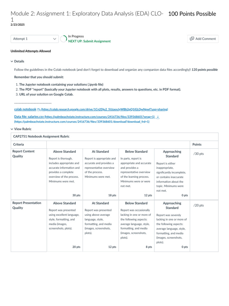 Module 2 - Assignment 1 - Exploratory Data Analysis (EDA) CLO-1 | PDF | Computing