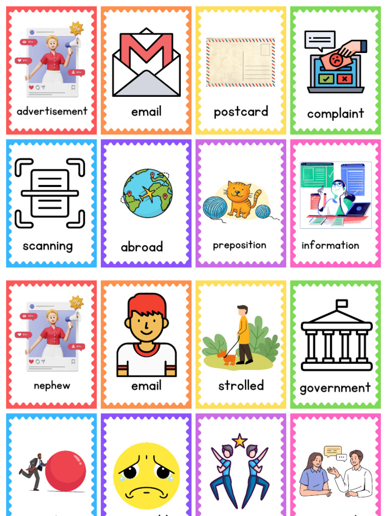 Colorful Bold Illustrative Alphabet Flashcard | PDF | Adjective | Noun