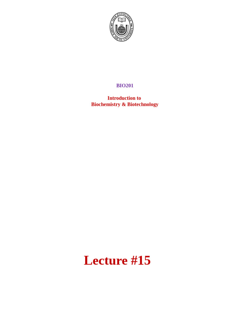 Lecture 15 Bio201-Malm | PDF | Metabolism | Transaminase