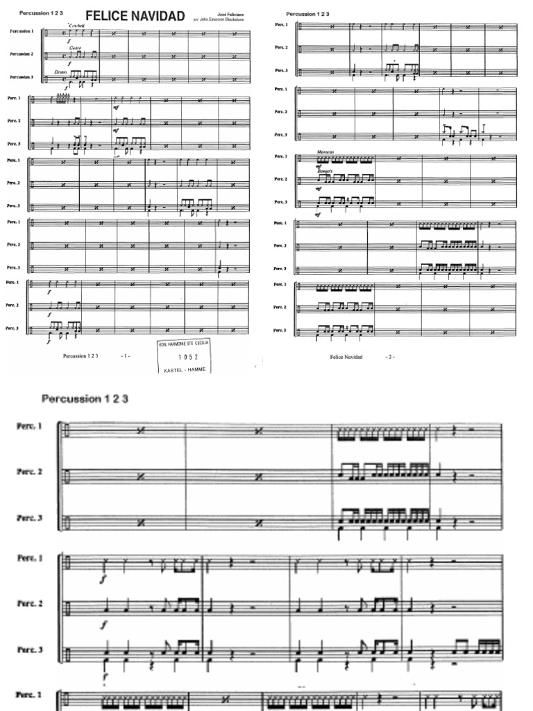 Felice Navidad Percussion Arrangement | PDF