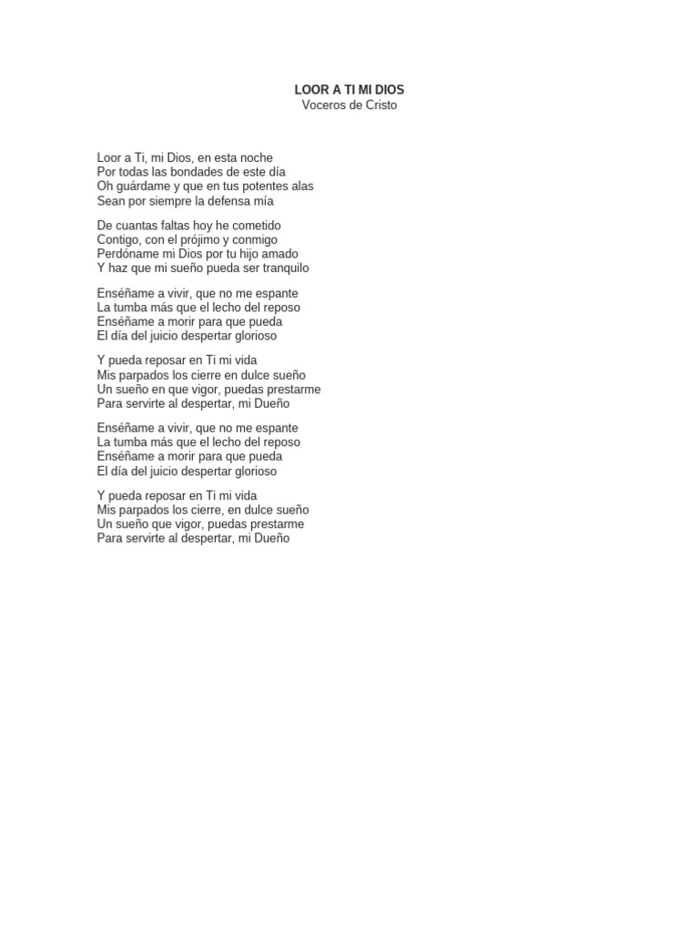 Loor a Ti, mi Dios: Reflexiones de Fe | PDF