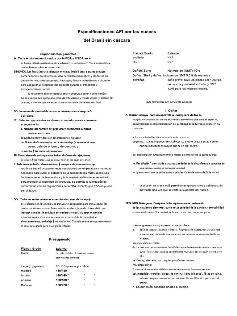 Brazil nuts (AFI) español | PDF | Nuez