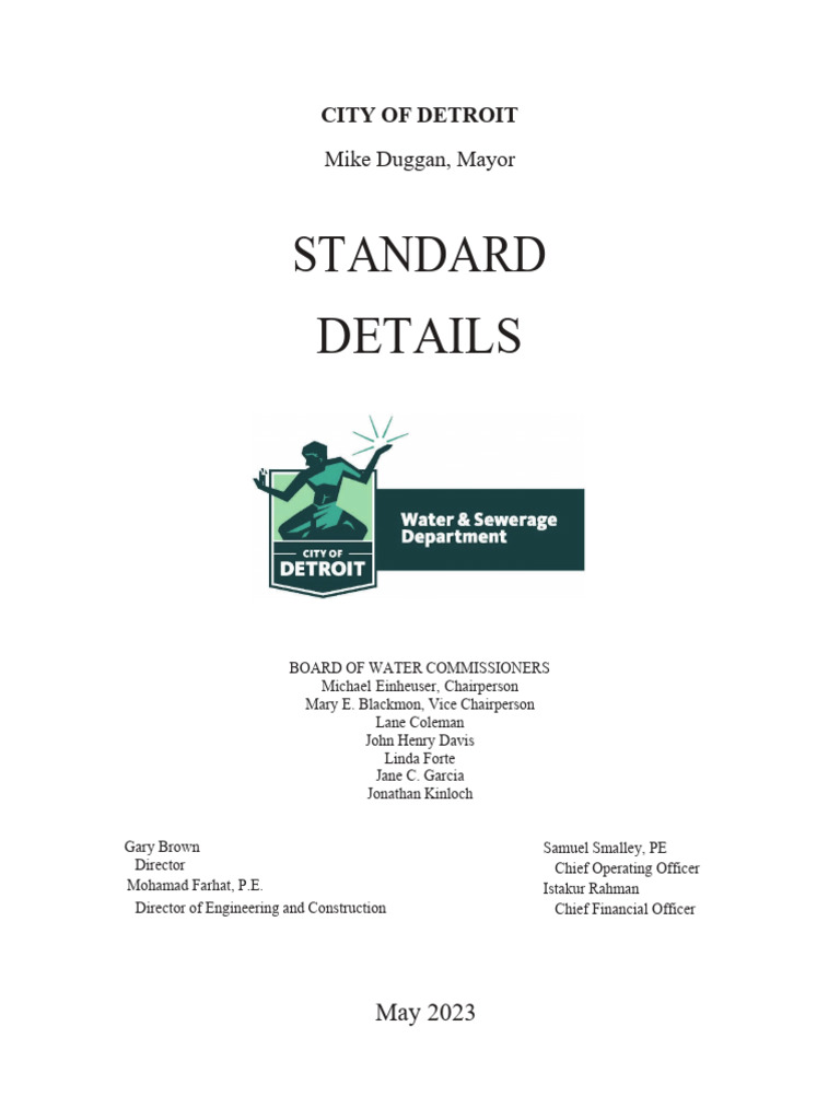 DWSD Standard Details Compilation Version MAY2023 | PDF | Storm Drain ...