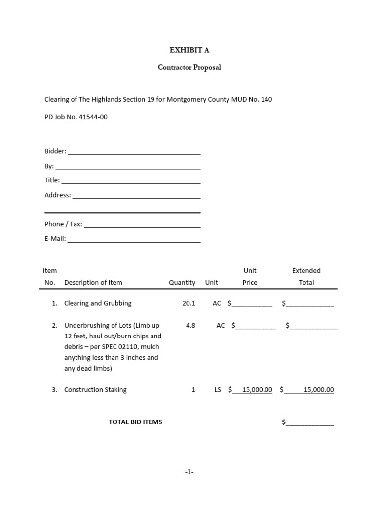 Bid Form | PDF