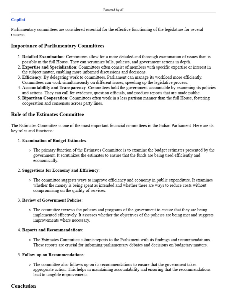 Why Do You Think The Committees Are Considered To | PDF | Committee ...