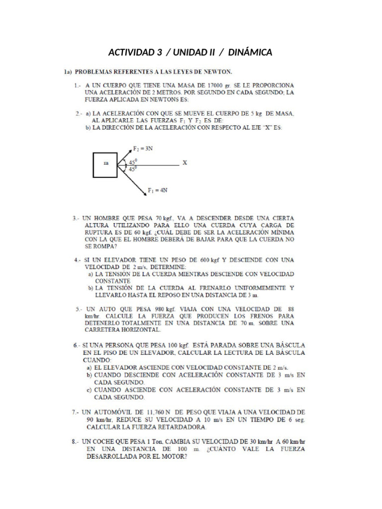 ACTIVIDAD 3 DINÁMICA U-II | PDF