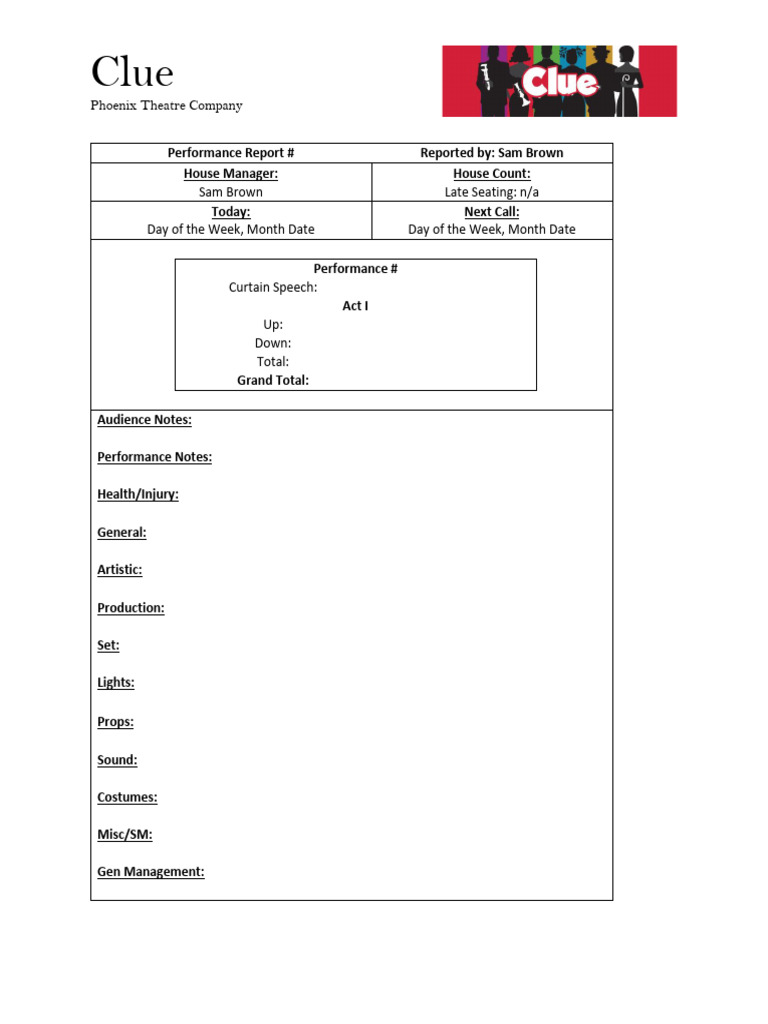 Clue Performance Report Template | PDF