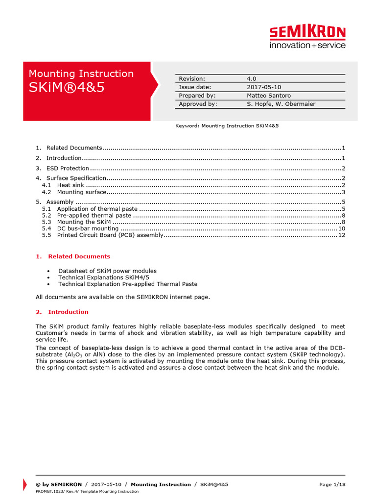 SEMIKRON Mounting Instruction SKiM 4 5 en 2017-05-10 Rev-04 (3) | PDF ...