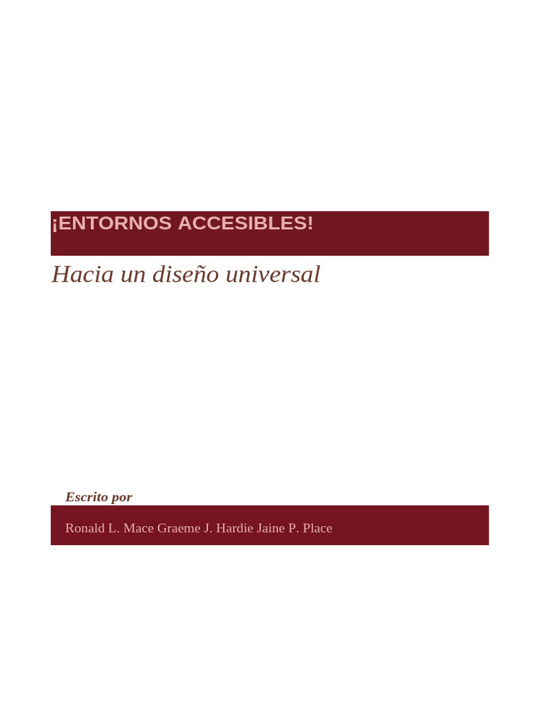 Diseño Universal por Ronald L. Mace | PDF | Invalidez | Diseño