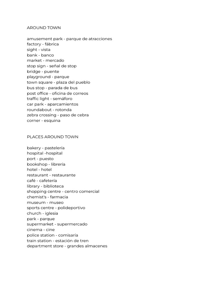 Vocabulario Unit 1 | PDF