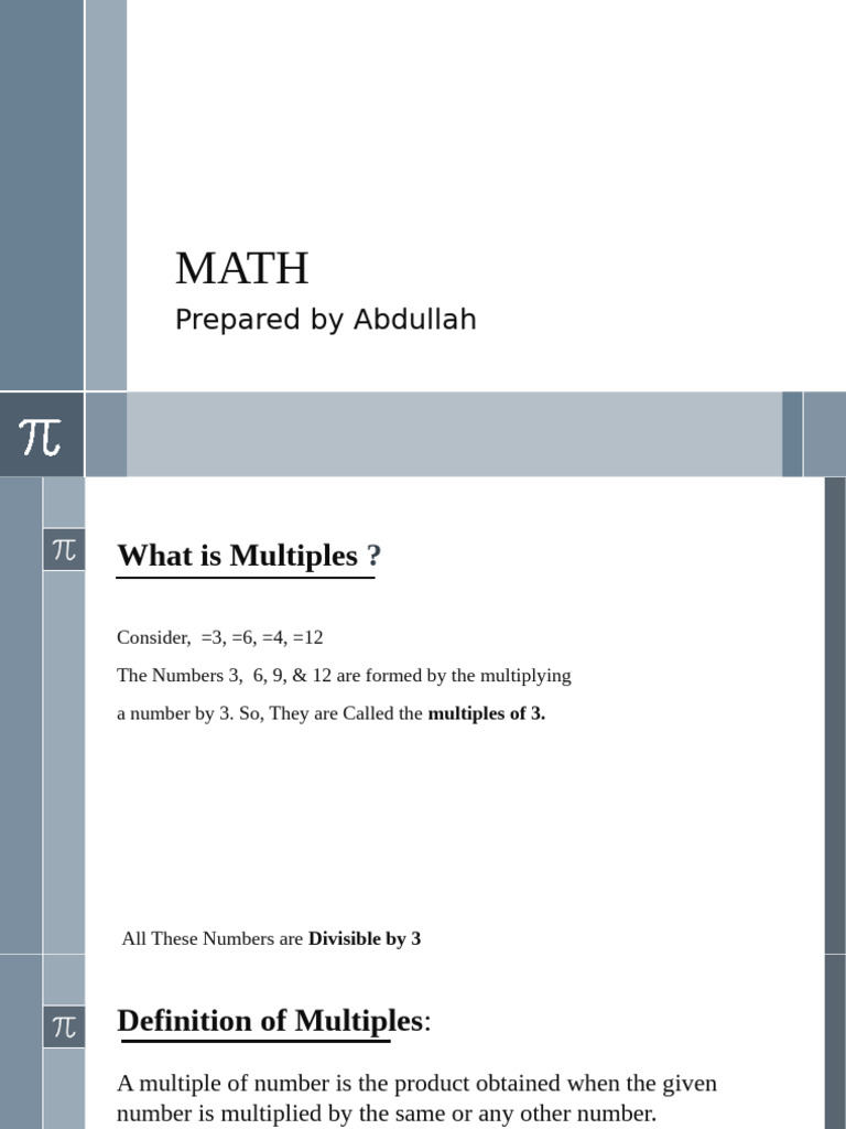 MATH Presentation (Multiples) | PDF | Elementary Mathematics | Numbers