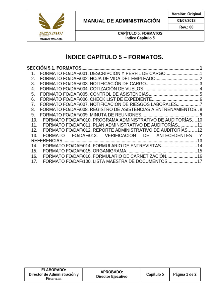 Formatos Administrativos Esenciales | PDF