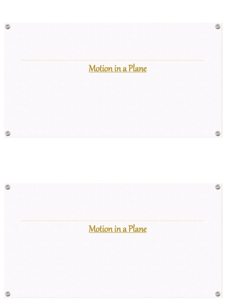 Motion in A Plane | PDF | Euclidean Vector | Projectiles