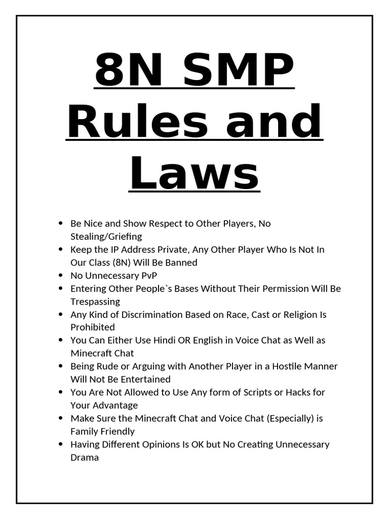 9N SMP Rules and Laws | PDF