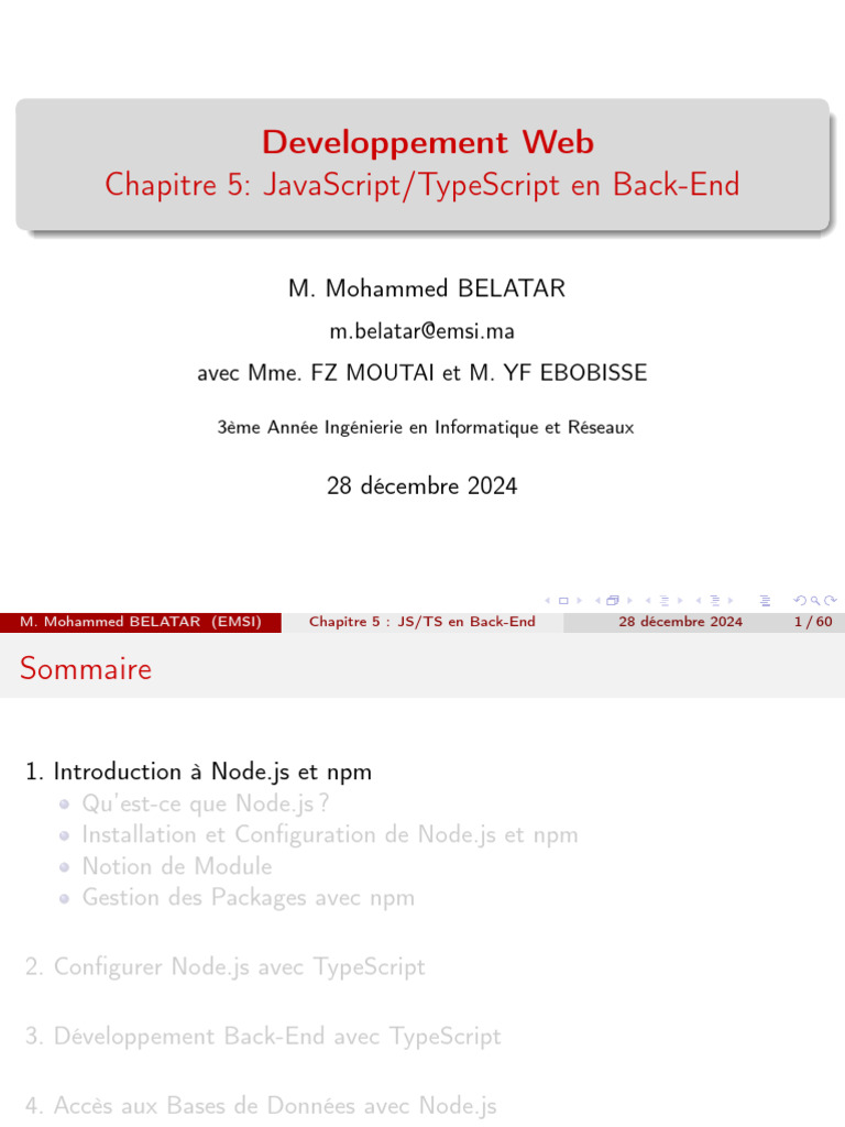 TS2_Back-End | PDF | JavaScript | Développement de logiciel