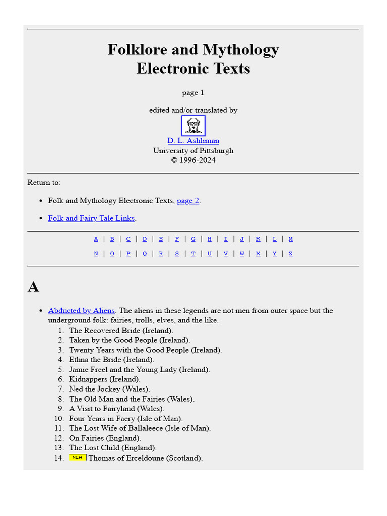 Folktexts - A Library of Folktales, Folklore, Fairy Tales, and ...