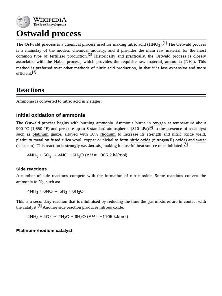 Ostwald_process | PDF | Physical Sciences | Secondary Sector Of The Economy