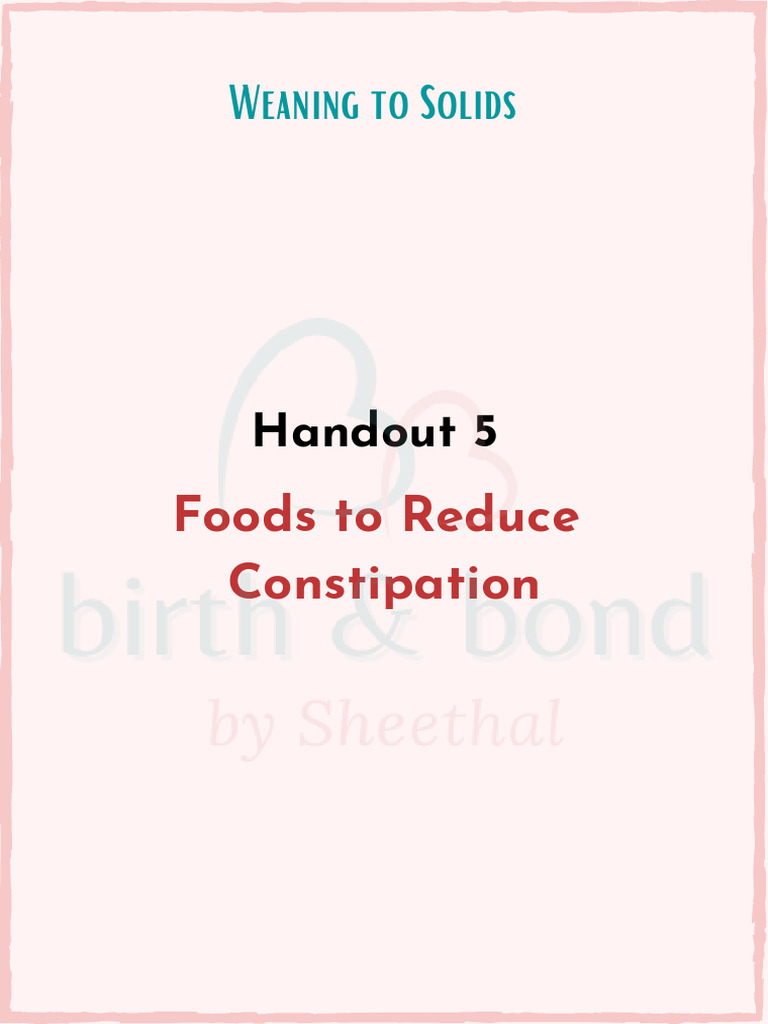 Handout 5 - Constipation Support | PDF