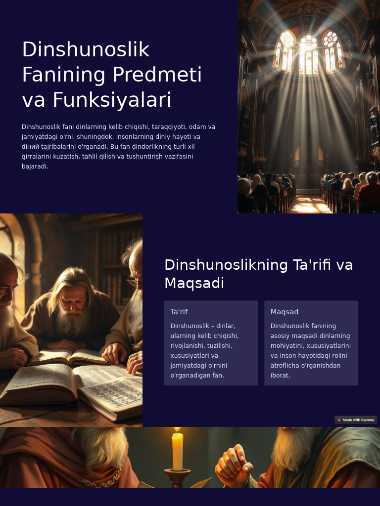 Dinshunoslik Fanining Predmeti Va Funksiyalari | PDF