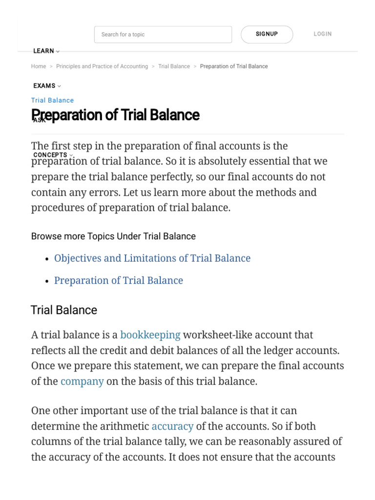 Preparation of Trial Balance - Steps in The Preparation of Trial ...