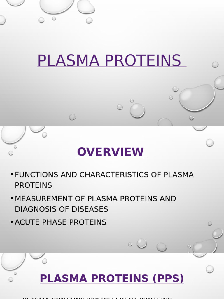 Plasma Proteins | PDF