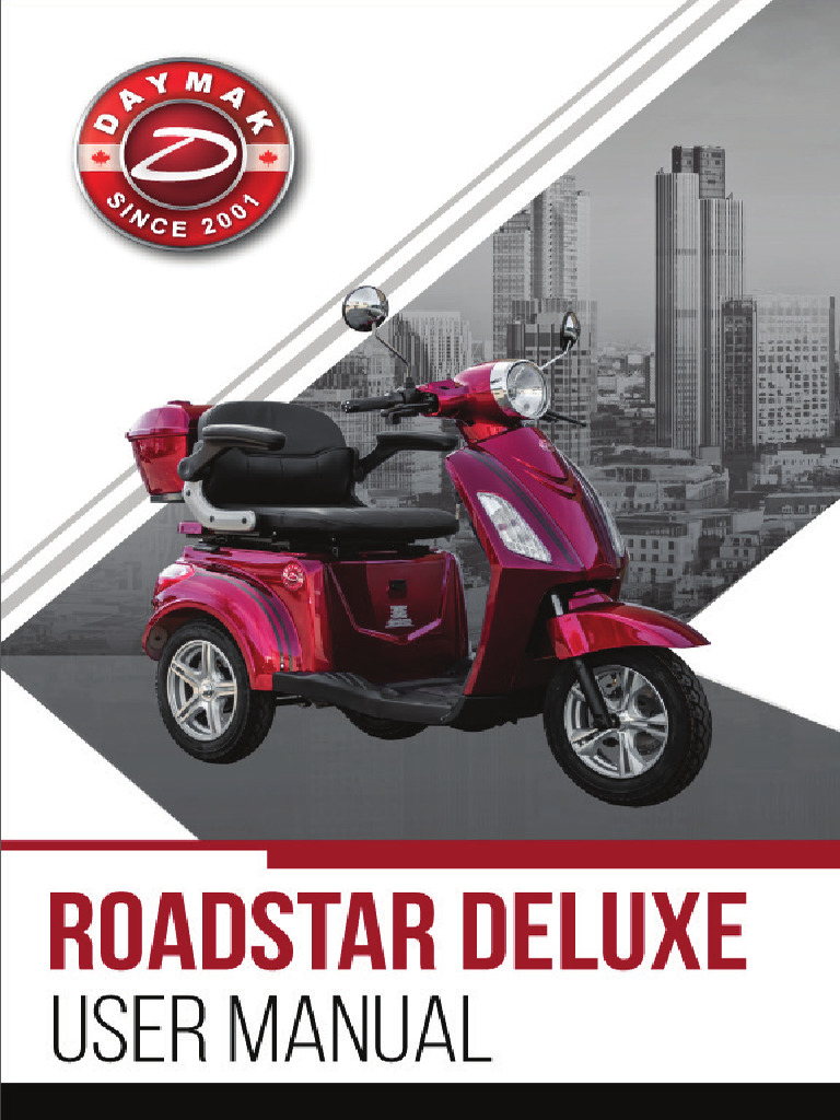Daymak Roadstar Deluxe Manual | PDF | Battery Charger | Electric Motor