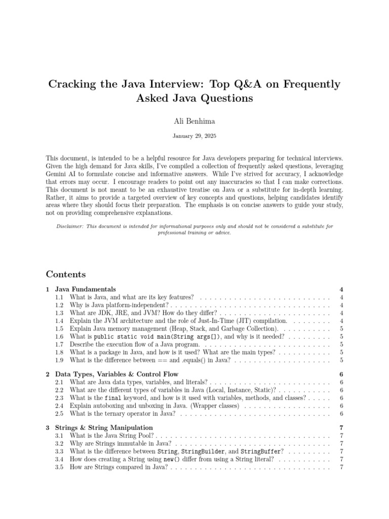 Cracking The Java Interview - Top Q&A | PDF | Java Virtual Machine | Method (Computer Programming)
