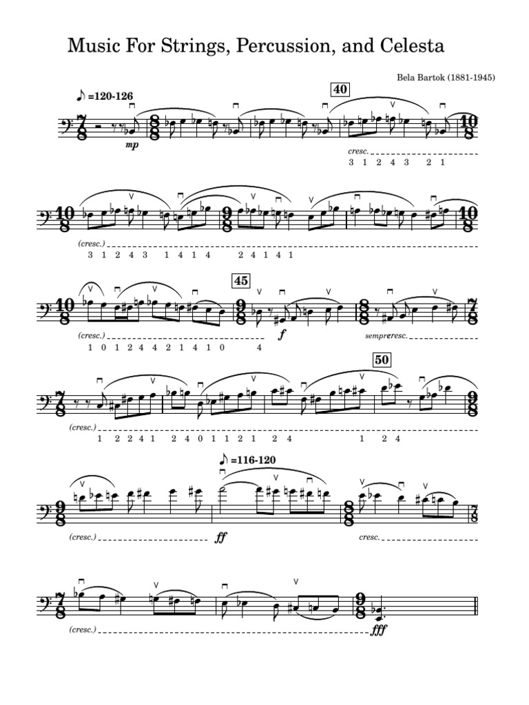 Bartok - Music - For - Strings, - Percussion, - and - Celesta | PDF | Musical Instruments ...