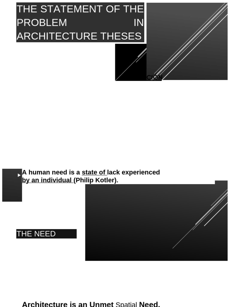 Architectural Thesis Problem Statement Guide | PDF | Knowledge | Science
