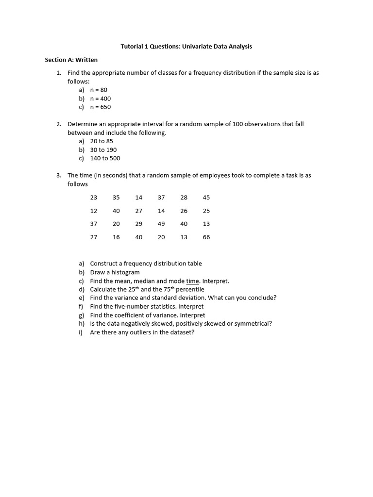 Univariate Data Analysis Tutorial | PDF | Skewness | Statistical Analysis