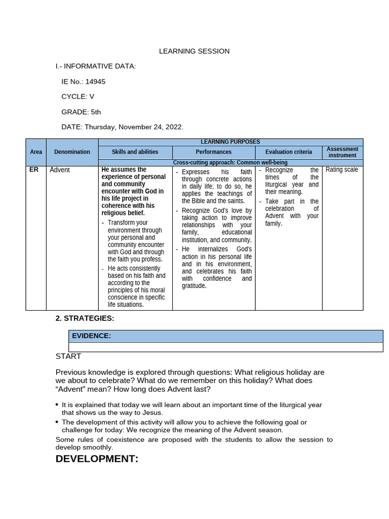 Learning Session On Advent | PDF | Liturgical Year | Advent