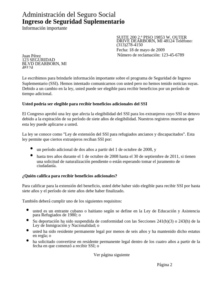 Main - Sample Ssi Award Letter PDF | PDF | Naturalización ...