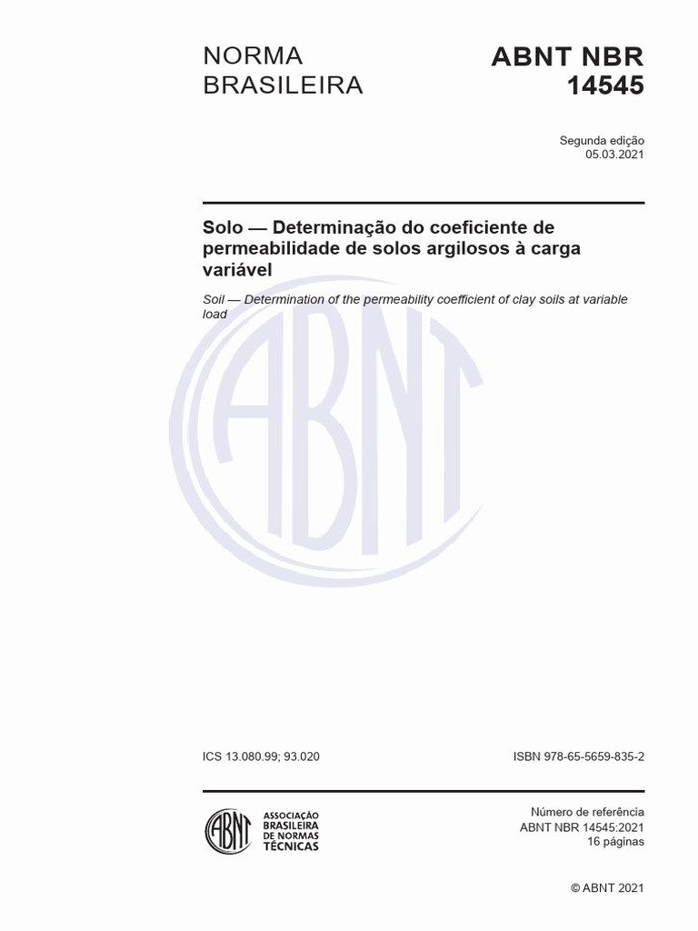 Abnt NBR 14545 2021 | PDF | Pressão | Solo