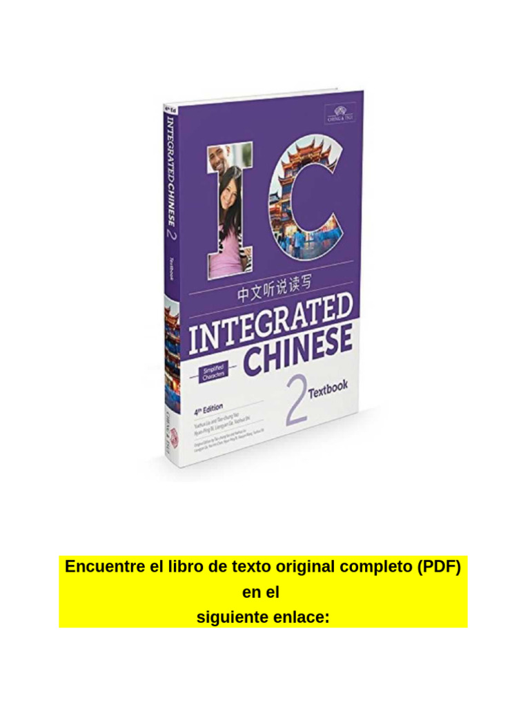 Texto Del Libro de Texto Integrated Chinese 2 Edición Simplificada 4ta ...