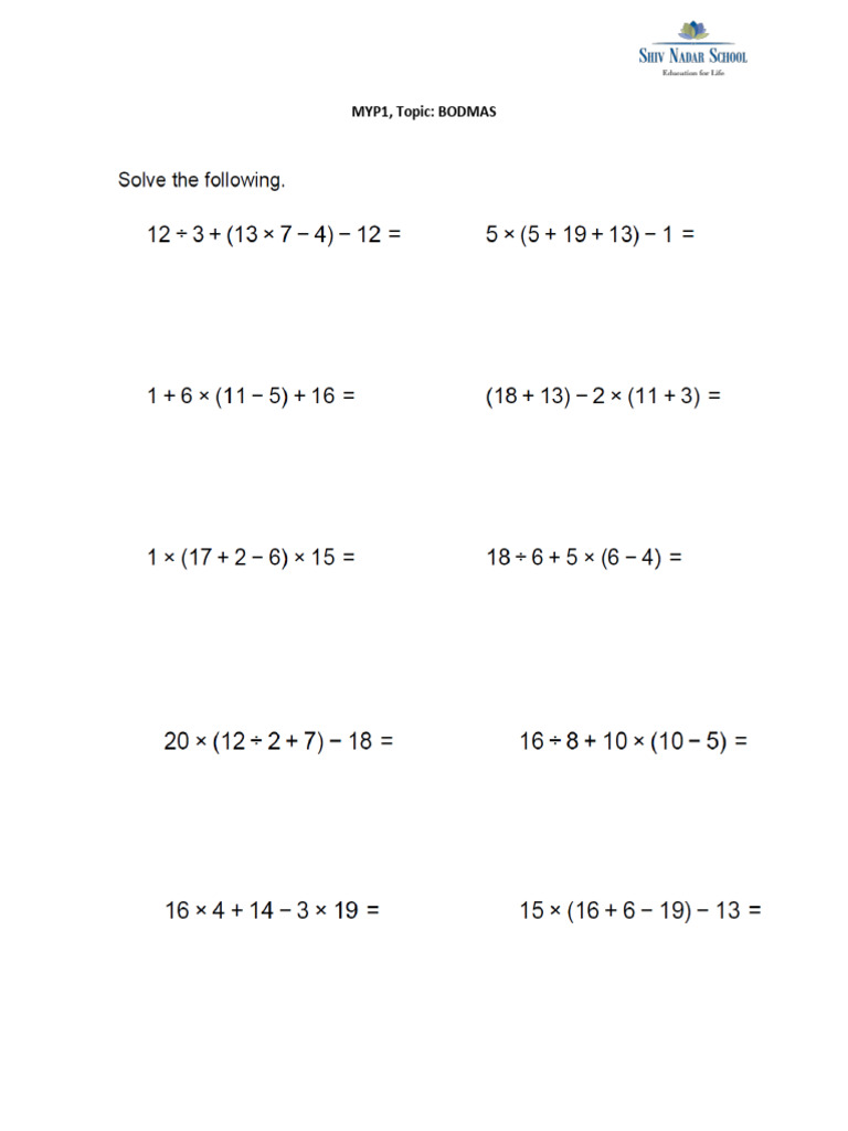 Understanding BODMAS Rules | PDF