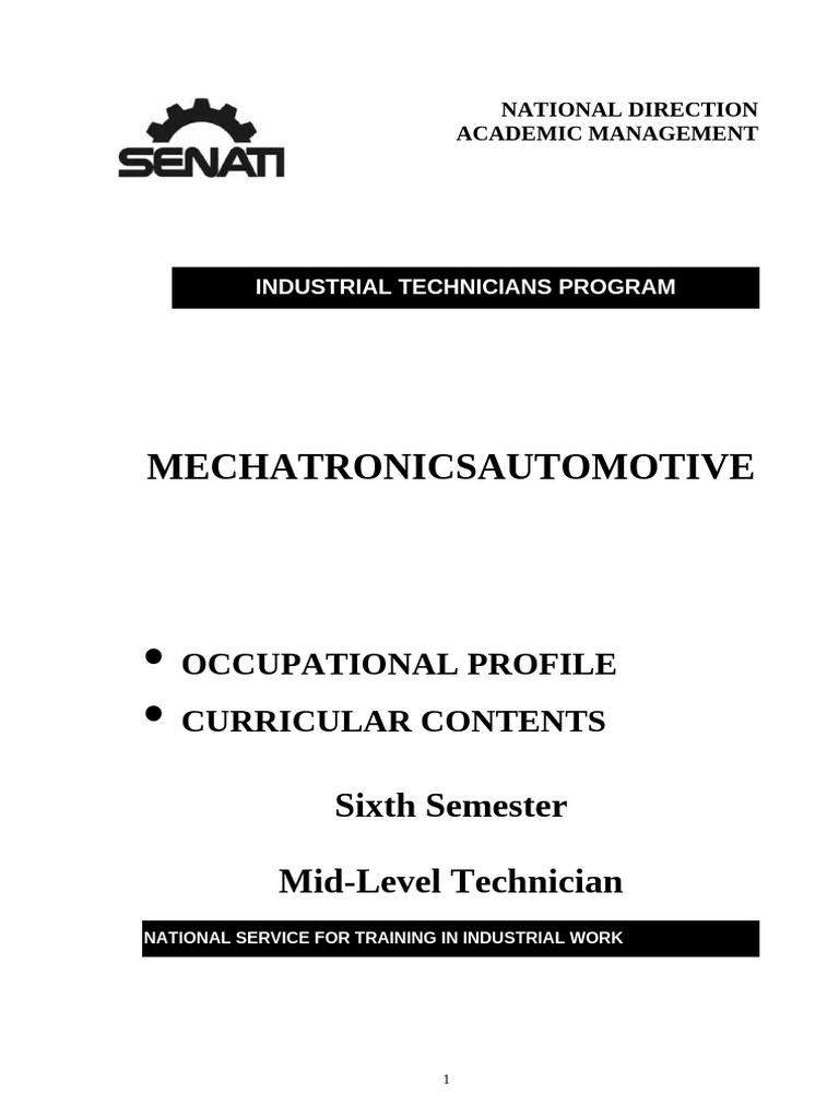 Automotive Mechatronics Technician Profile | PDF | Fuel Injection ...
