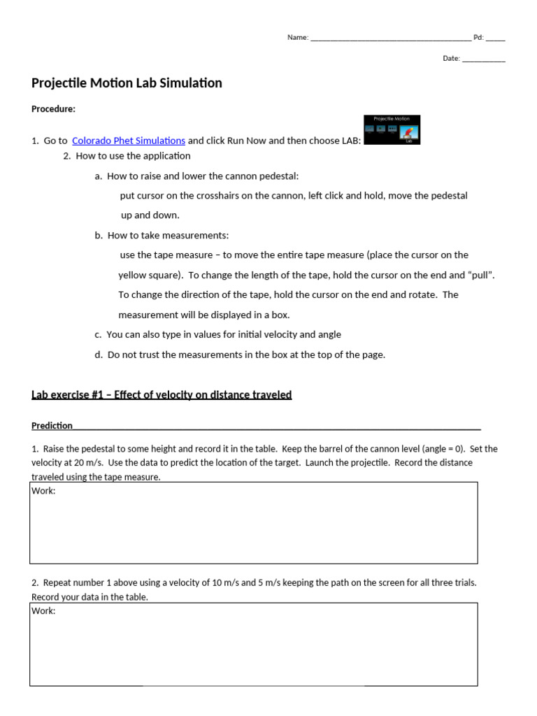 Projectile Simulation Lab | PDF | Mechanics