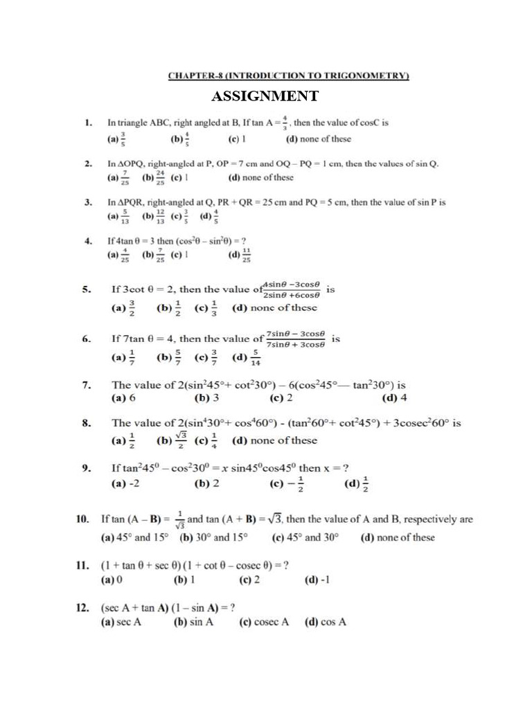 Trigo Assignment (1) | PDF