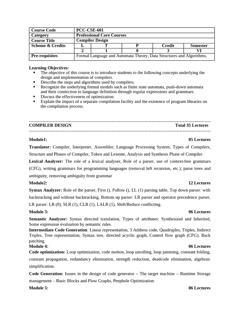 Compiler Design | PDF | Parsing | Compiler Compiler Design | PDF | Parsing | Compiler