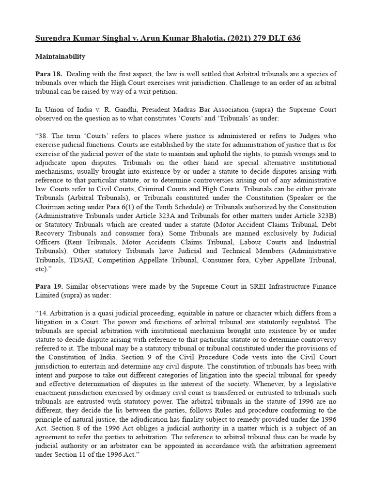 Maintainability and Scope of Interference -1 | PDF | Arbitration | Tribunal