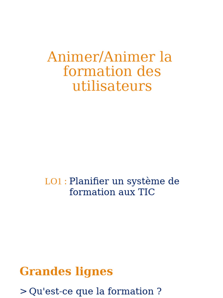Formation aux TIC : Planification et Méthodes | PDF | Planification ...