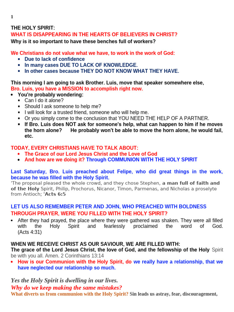 THE HOLY SPIRIT | PDF | Jesus | Eucharist