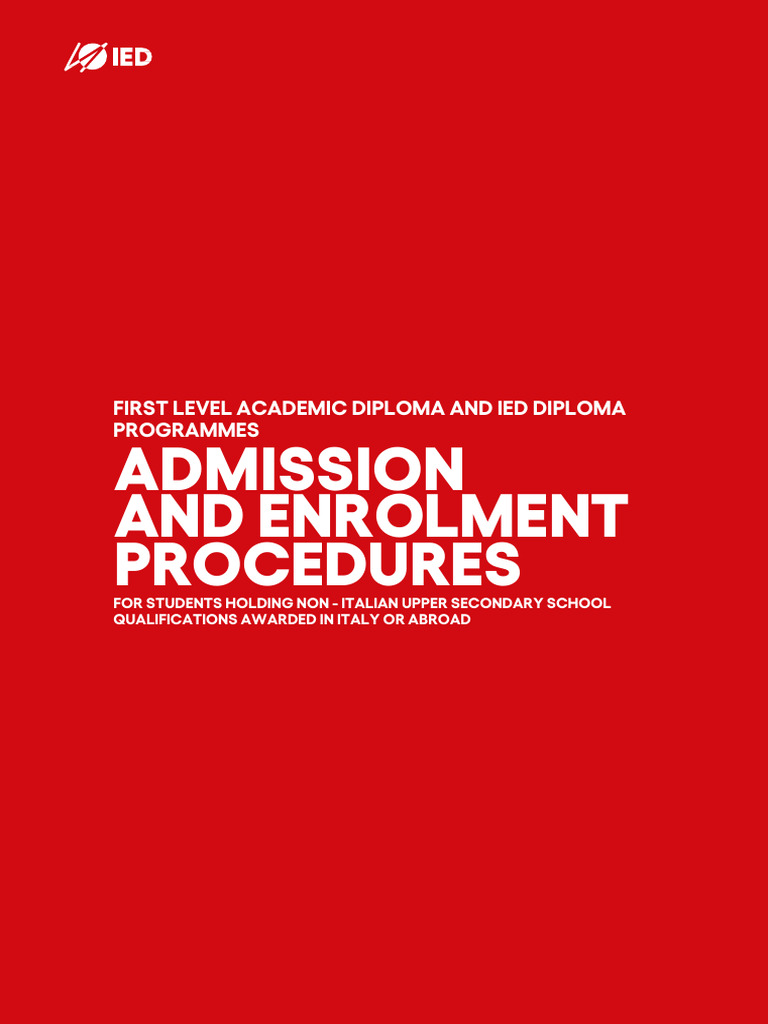 IED Admission Guide for Non-Italian Students | PDF | University And ...